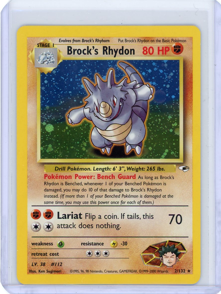 Brock's Rhydon Holo - Gym Heroes [Slightly Damaged] – Holo Horse Games LLC